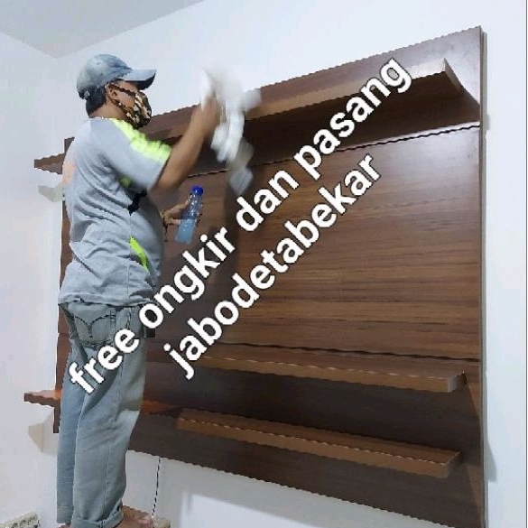 Jual Backdrop tv 24-70nch hpl include lampu,1stopkontak +saklar ...