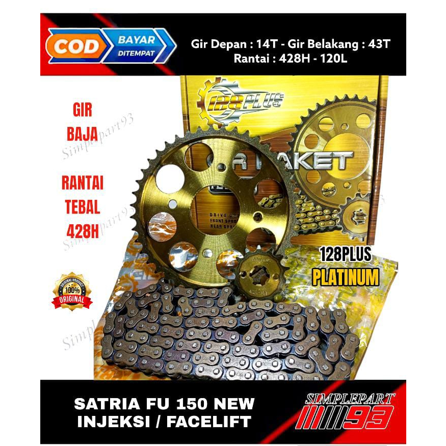 Jual GEAR GIR RANTAI SET GIR PAKET - SATRIA FU 150 NEW , FACELIFT ...