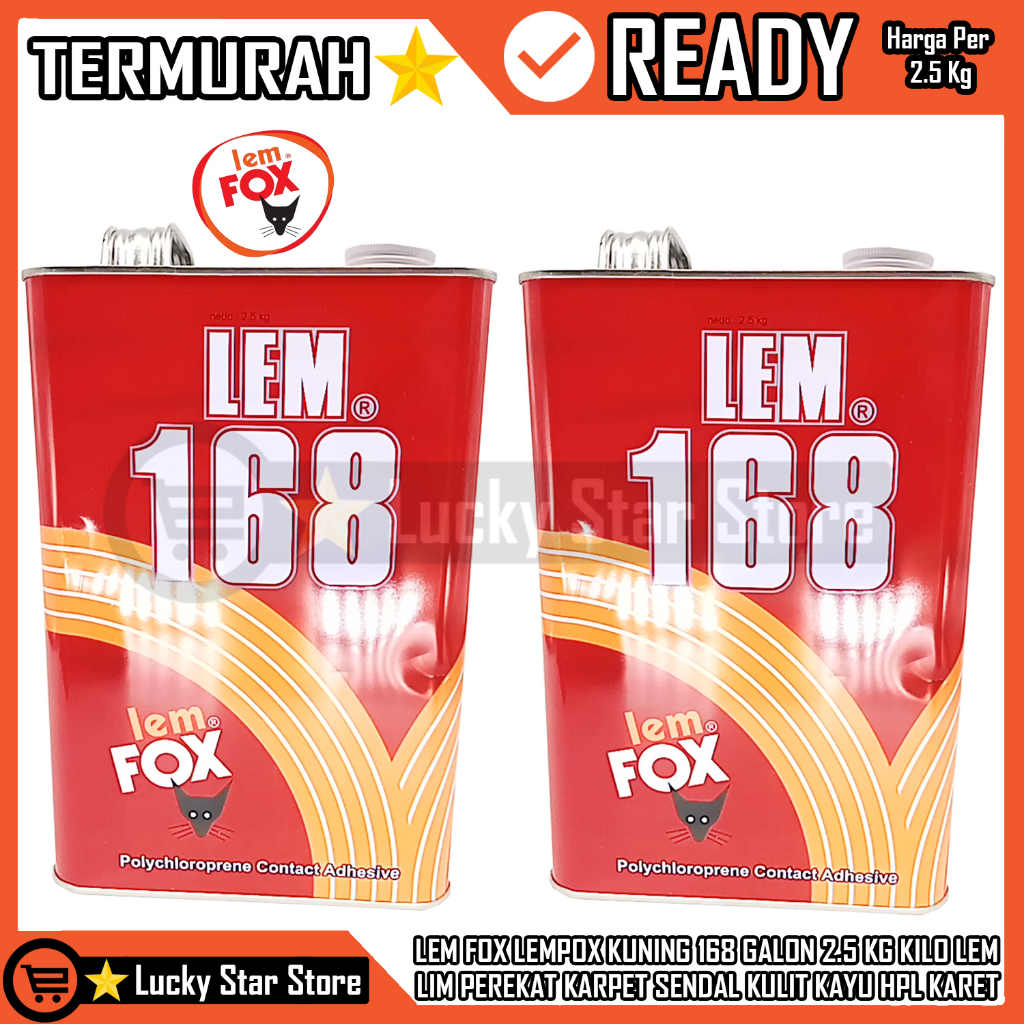 Jual Lem Fox Kuning 168 2500 Gram Lempox Lemfox Lim Elim Tape Tap Elem Galon 2.5 Kg Karpet ...