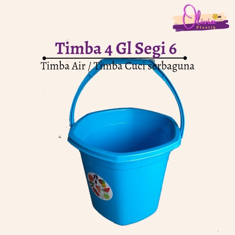 Jual Timba Air Segi 6 DX Flourance 4 Galon/ Timba Cuci/ Timba Gagang ...
