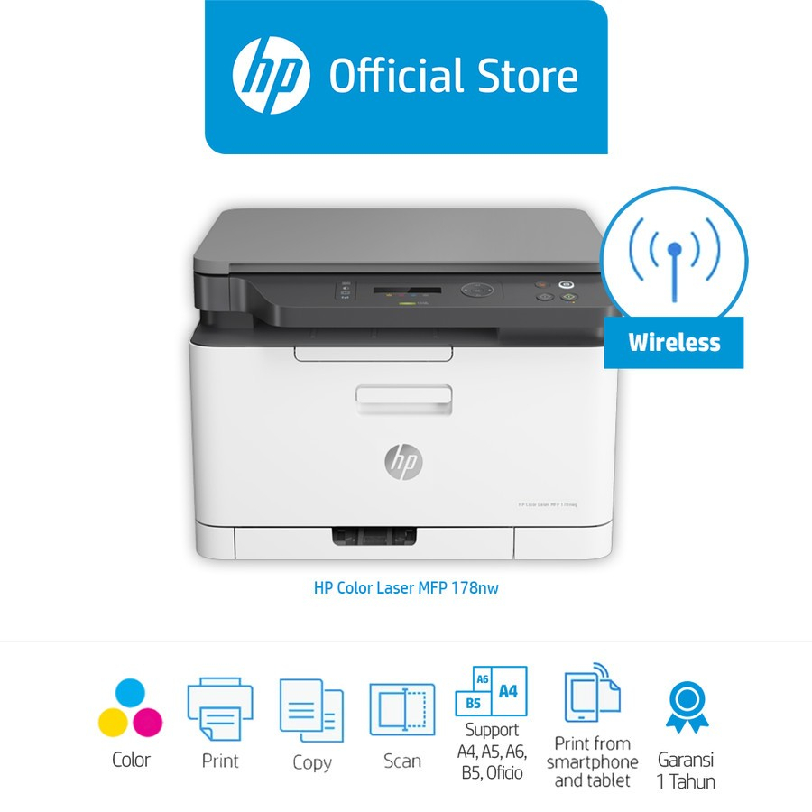 Jual PRINTER HP Color Laser MFP 178nw | Shopee Indonesia