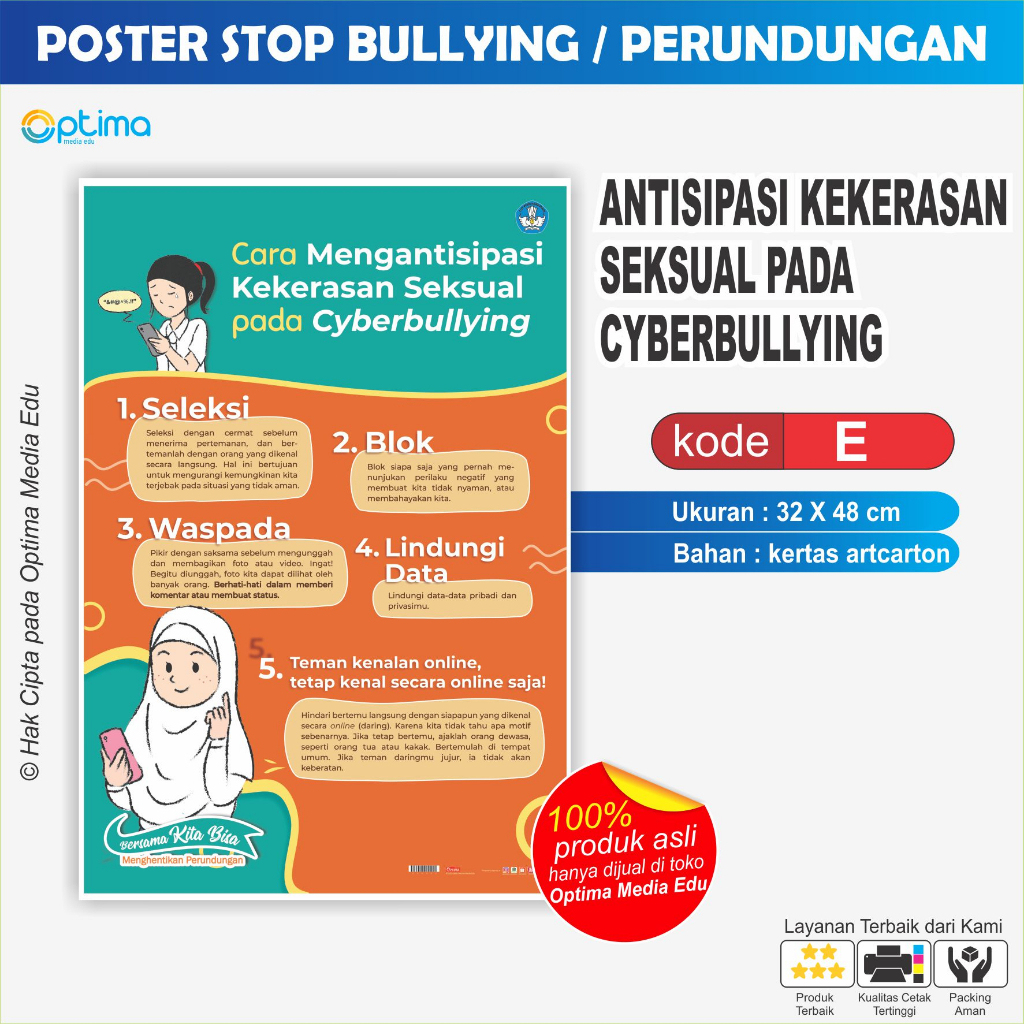 Jual Poster Stop Bullying dan Perundungan BK Untuk SD, SMP, SMA, SMK, Madrasah, Umum, dll ...