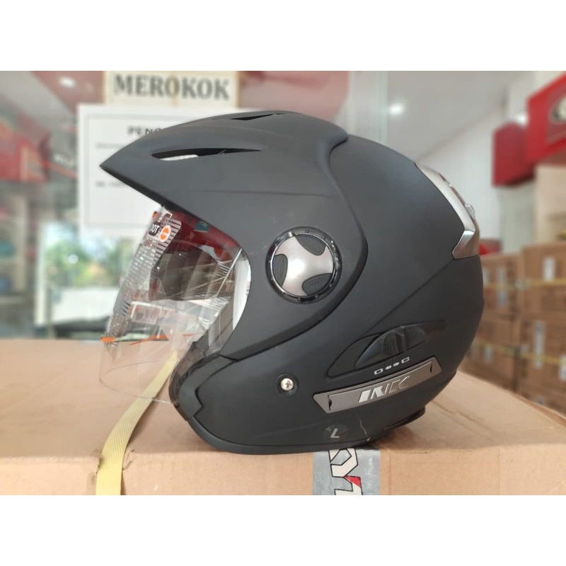 Jual HELM INK FLASH BLACK DOFF DOUBLE VISOR ORIGINAL HELM INK TOPI ...