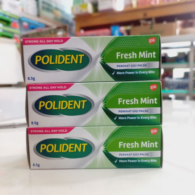 Jual [TRAVEL SIZE] POLIDENT 8,5GRAM GSK / FRESH MINT PEREKAT GIGI LEM ...