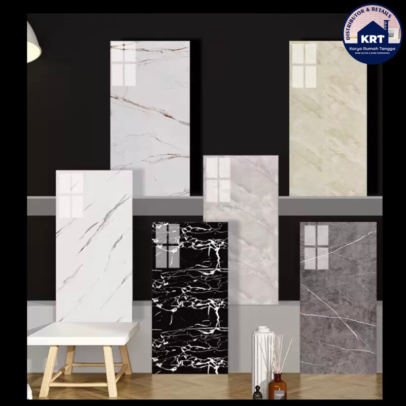 Jual WALLFOAM MARBLE Wallpaper Dinding marble 60x30cm (5pcs) Wallfoam ...