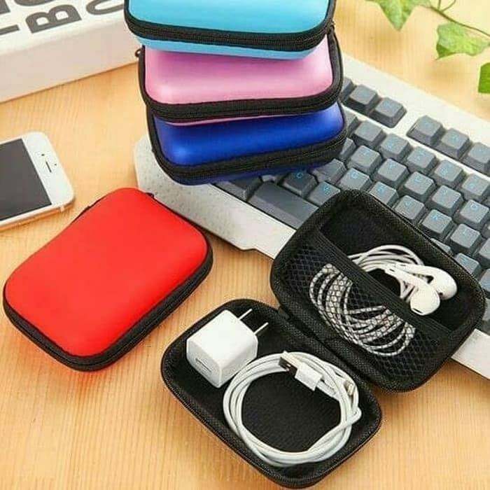 Jual Travel case headset pouch earphone tempat kabel charger dompet ...