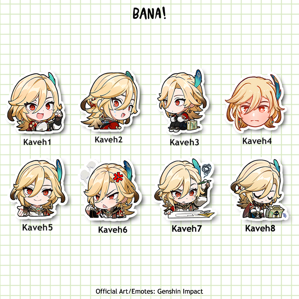 Jual Stiker KAVEH Genshin Impact Sticker Vinyl Waterproof Bijian | BANA ...