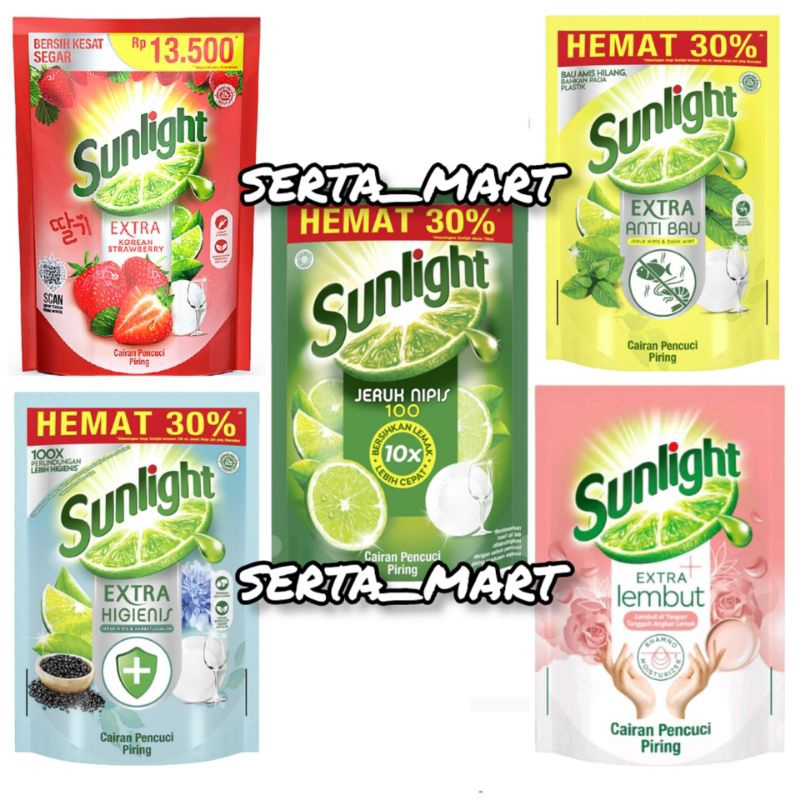 Jual Sunlight Pouch refill Lime / Mint / Habbatussauda 650ml - Sabun ...