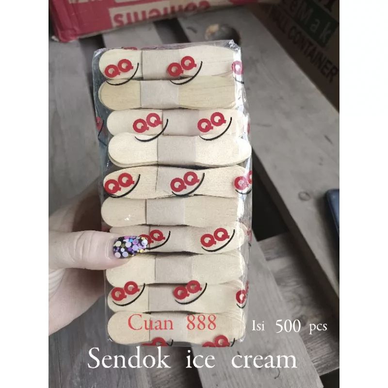 Jual Sendok Es Krim Kayu /Sendok Ice Cream Kayu isi 500pcs | Shopee ...