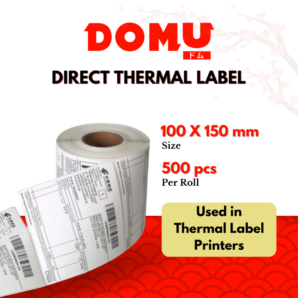 Jual Kertas Sticker Label Thermal Resi 100x150 mm | Isi 500 Lembar per Roll | Shopee Indonesia