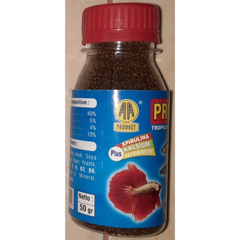 Jual pelet provit akari 0.7 mm 50 gram ( floating ) ( botol lada ...