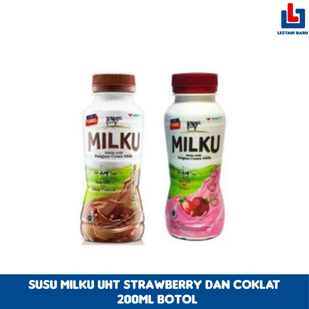 Jual Susu Milku UHT Stawberry dan Coklat 200ml Botol | Shopee Indonesia