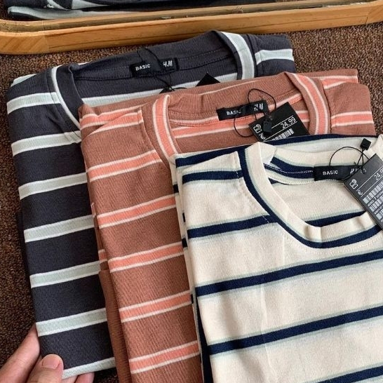 Jual Kaos Garis Lengan Panjang Inner Basictee Stripe Premium // Rib ...