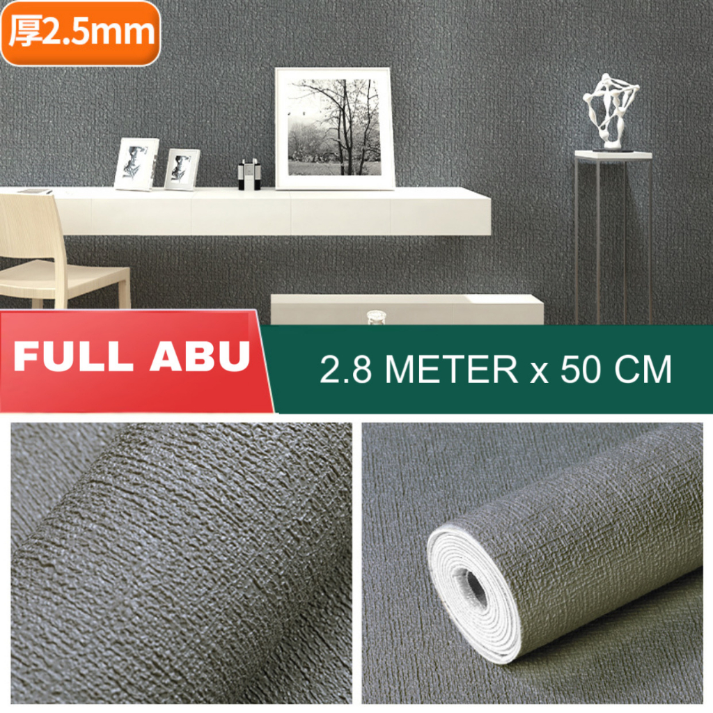 Jual [1 ROLL] WALLPAPER LINEN FOAM ROLL POLOS DAN MOTIF Wallpaper ...