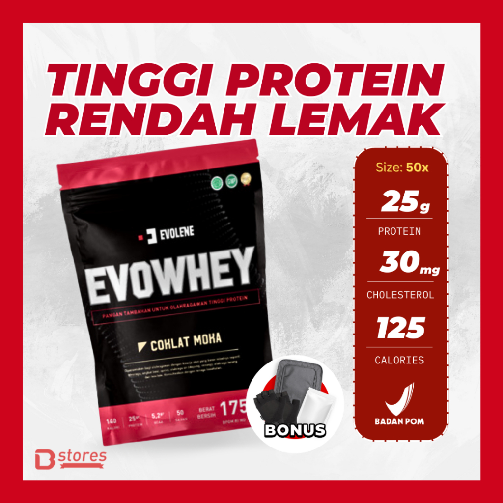 Jual Evolene Whey Protein 1900 Gram 50 Sachet Bstores | Shopee Indonesia