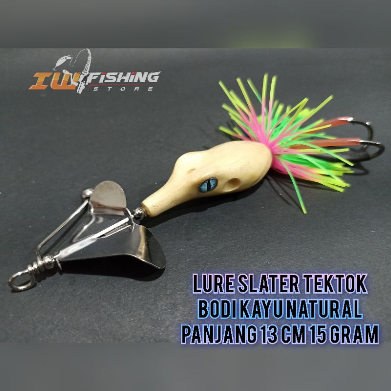 Jual Lure slater tektok bodi kayu warna natural panjang 13 cm berat 15 ...