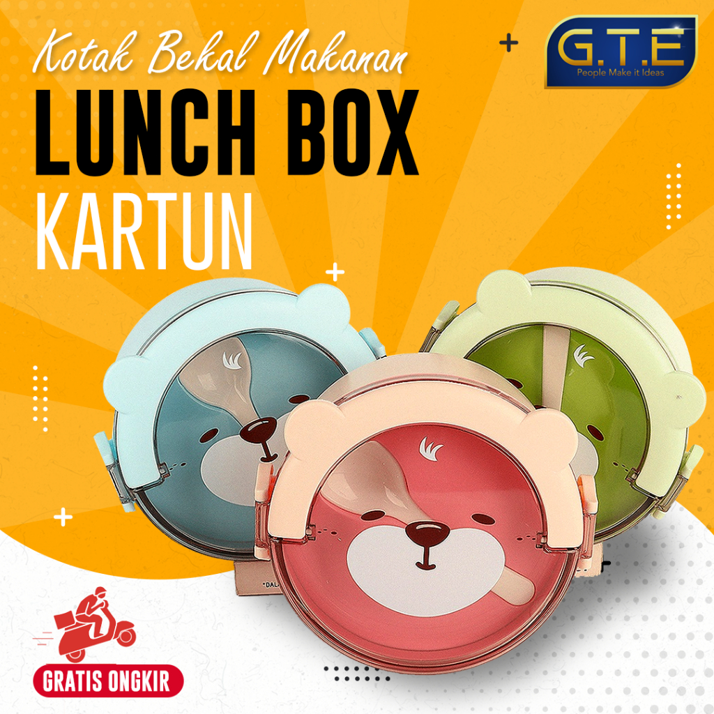 Jual GTE | Kotak Makan Siang Portable Motif Kartun / Kotak Makan Siang ...