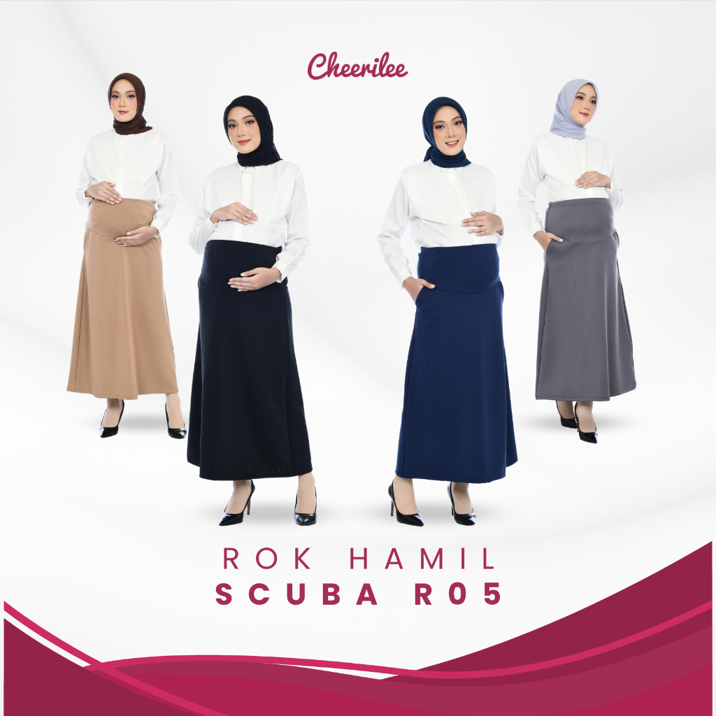 Jual Cheerilee Rok Ibu Hamil Scuba Panjang Kerja Kantor Formal Casual Jumbo Stretch Wanita Hijab ...