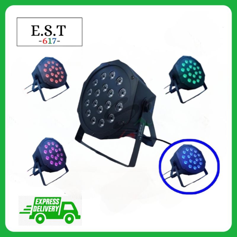 Jual Lampu panggung disco wedding par LED parled 18 mata fullcolor ...