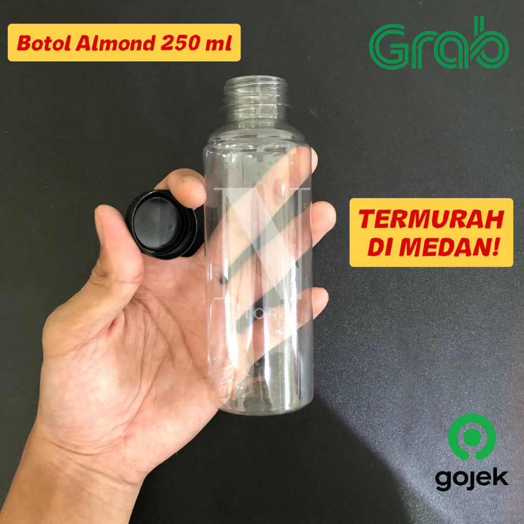 Jual Botol Almond 250 ml / Botol Plastik 250 ml Almond lengkap dengan ...
