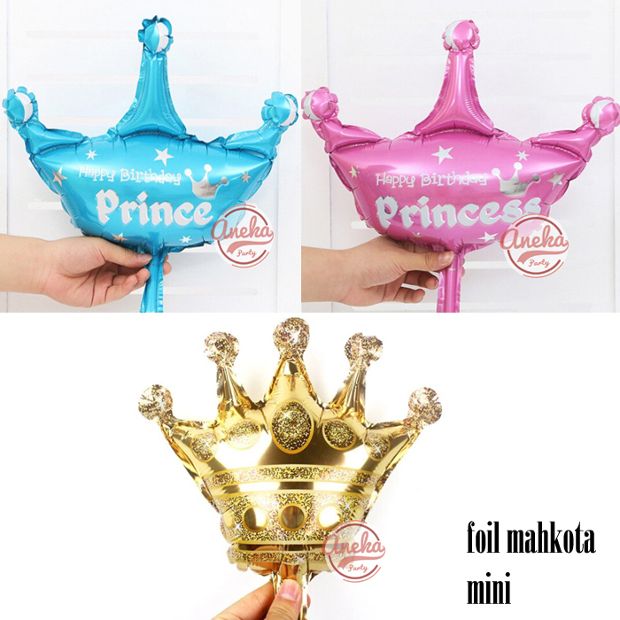 Jual balon foil mahkota mini / balon crown mini / princes pink / prince ...