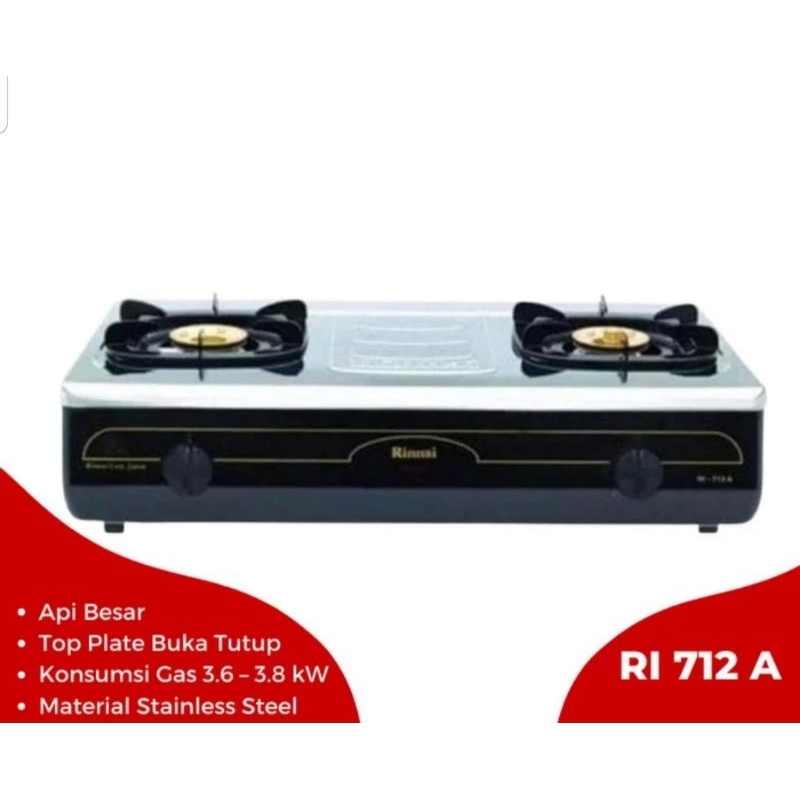 Jual RINNAI : RI-712A KOMPOR GAS 2 TUNGKU API BESAR RI 712 A BODI ...