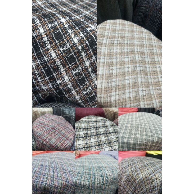 Jual kain tweed import benang nimbul warna | Shopee Indonesia