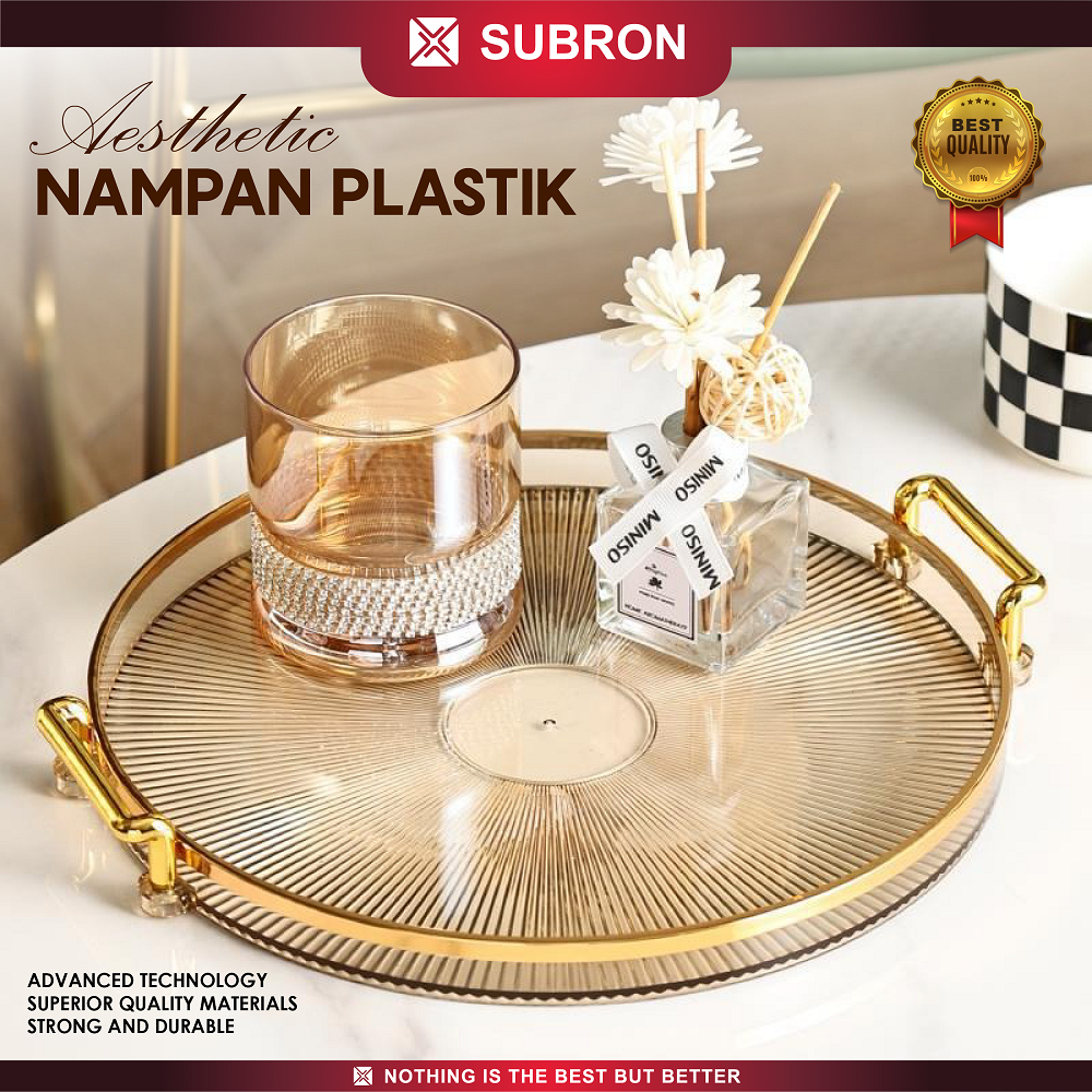 Jual SUBRON Nampan Plastik Bulat Kotak Persegi Aesthetic Transparan ...