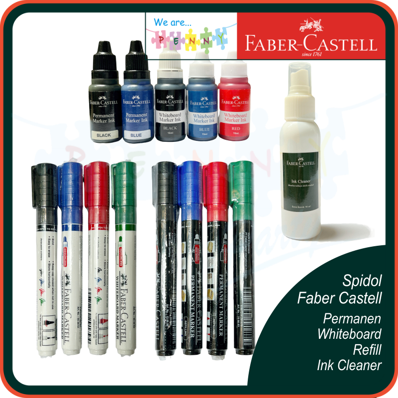 Jual Faber Castell Spidol Permanen & Whiteboard & Refill & Ink Cleaner ...