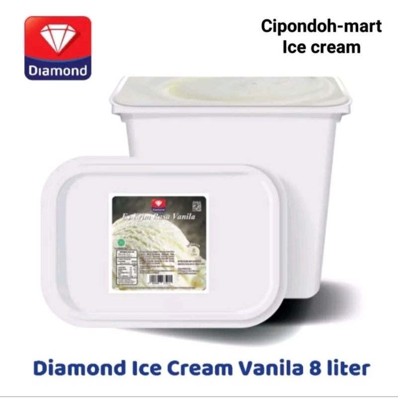 Jual ICE CREAM DIAMOND 1 RASA VANILLA, STRAWBERRY DAN COKLAT UKURAN 8 ...