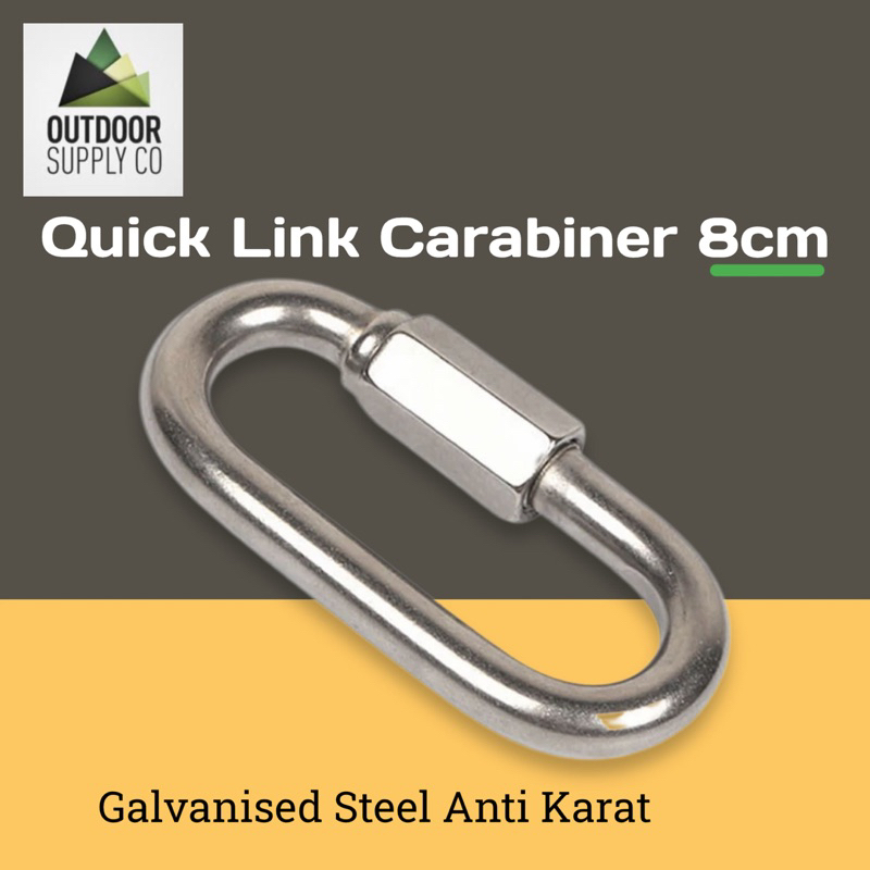 Jual Quick Link Karabiner 8cm Oval Carabiner Screw Lock Galvanised ...