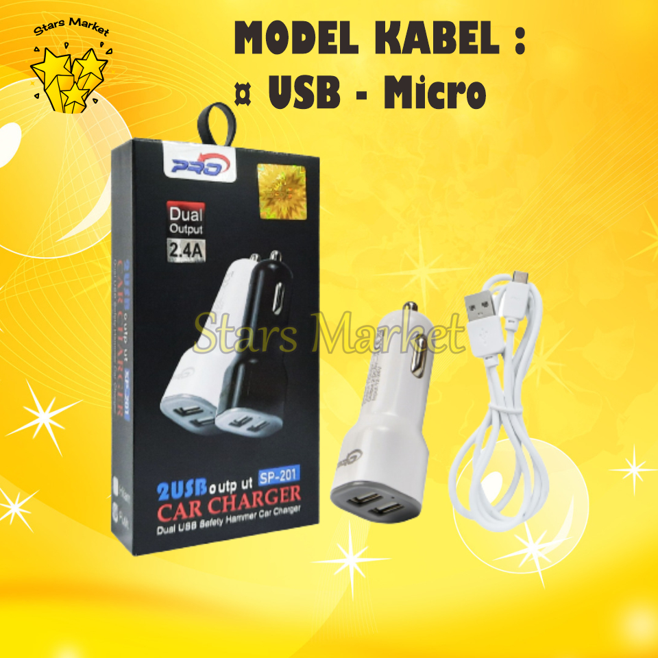 Jual [ST-SV] Charger Mobil Pro SP-201 2A ORIGINAL 2USB + Kabel Micro ...