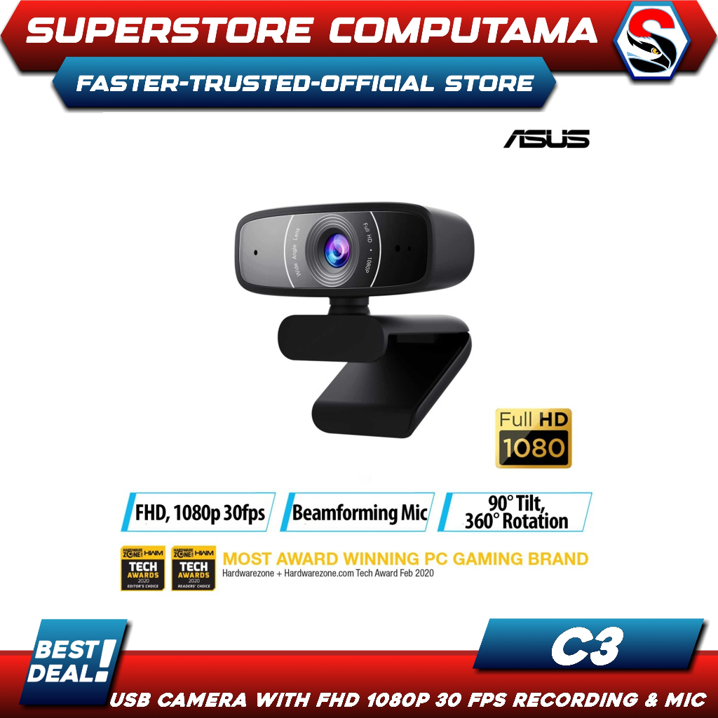 Jual ASUS Webcam C3 / C-3 USB Camera with FHD 1080P 30 FPS Recording ...