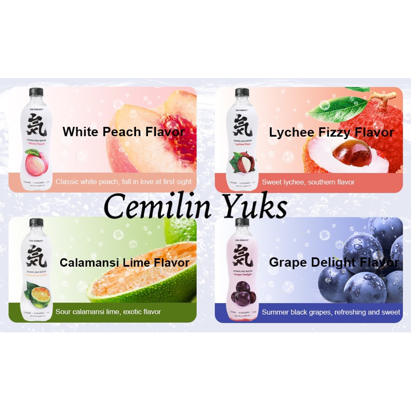 Jual CHI Forest Sparkling Water Lychee Peach Grape Calamasi 480ml Minuman Soda Bebas Gula ...
