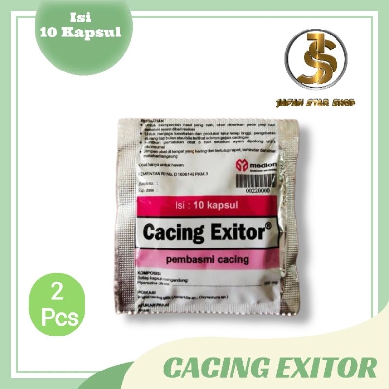 Jual Cacing Exitor Per 2 Sachet Obat Cacing Ayam (1 Sachet isi 10 ...