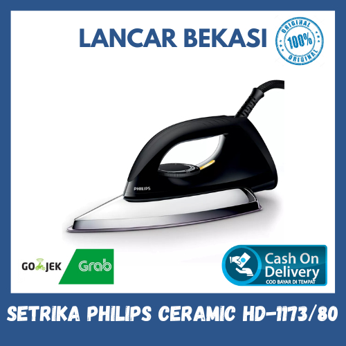 Jual Setrika Philips Ceramic HD-1173/80 Black - Garansi Resmi, Original ...