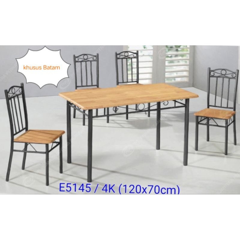 Jual MEJA MAKAN 4 KURSI E5145 UKURAN 120X70CM ( BATAM ) | Shopee Indonesia