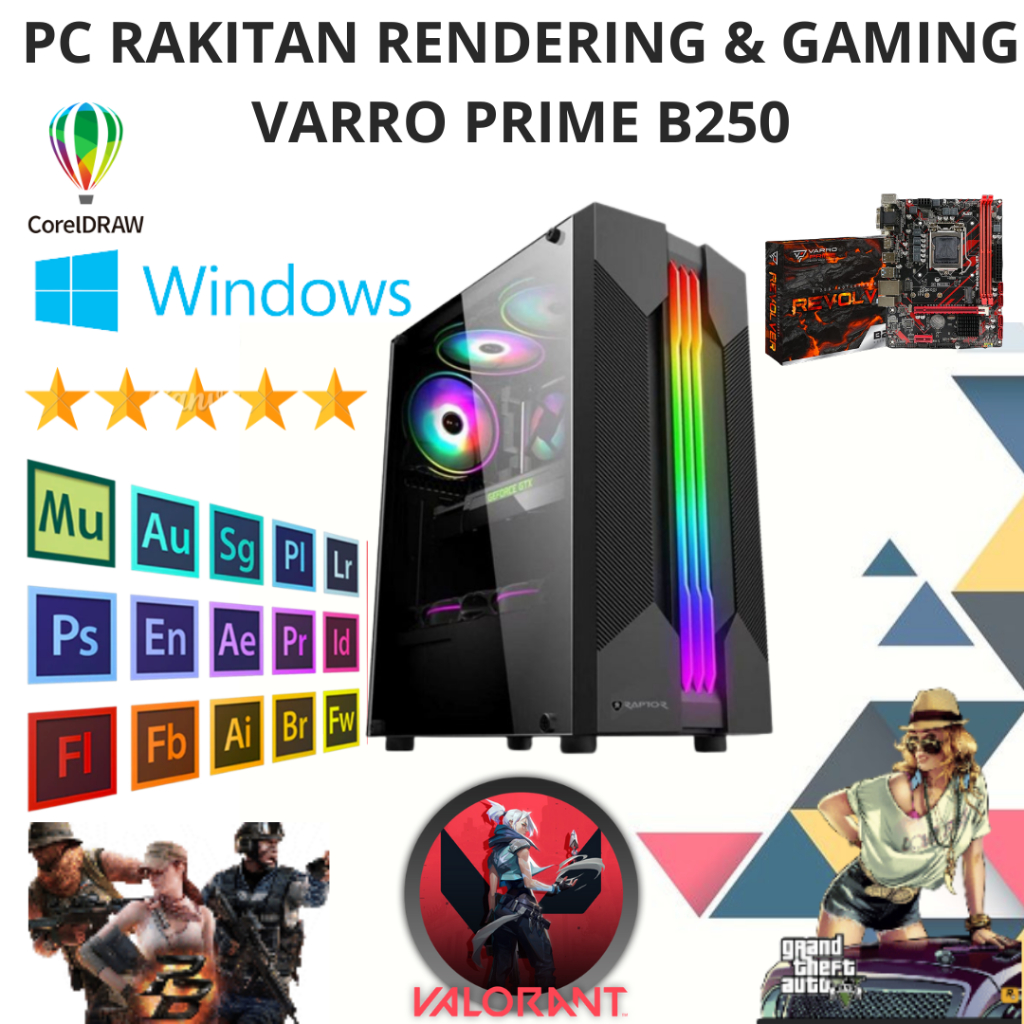 Jual PC KOMPUTER RAKITAN RENDERING GAMING EDITING INTEL CORE i5 6500 ...