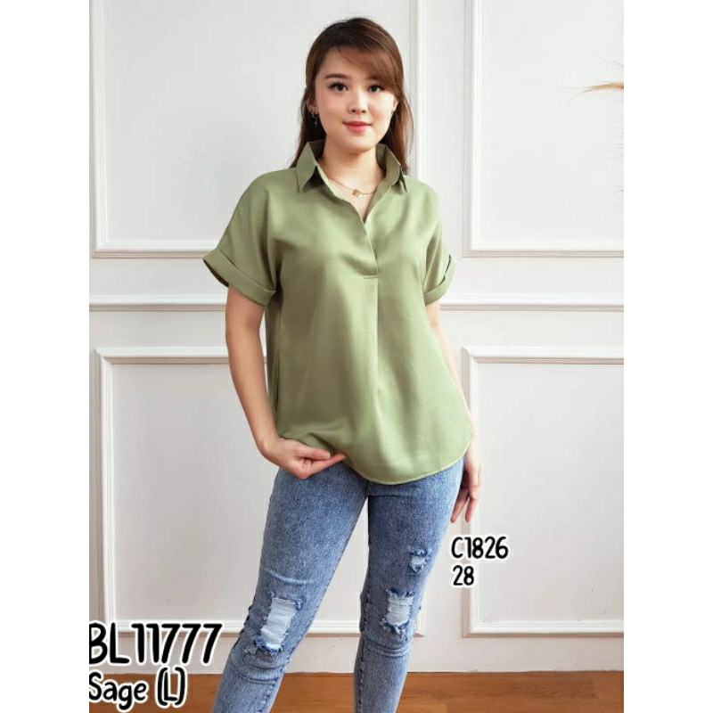 Jual BLOUSE WANITA POLOS LENGAN PENDEK | Shopee Indonesia
