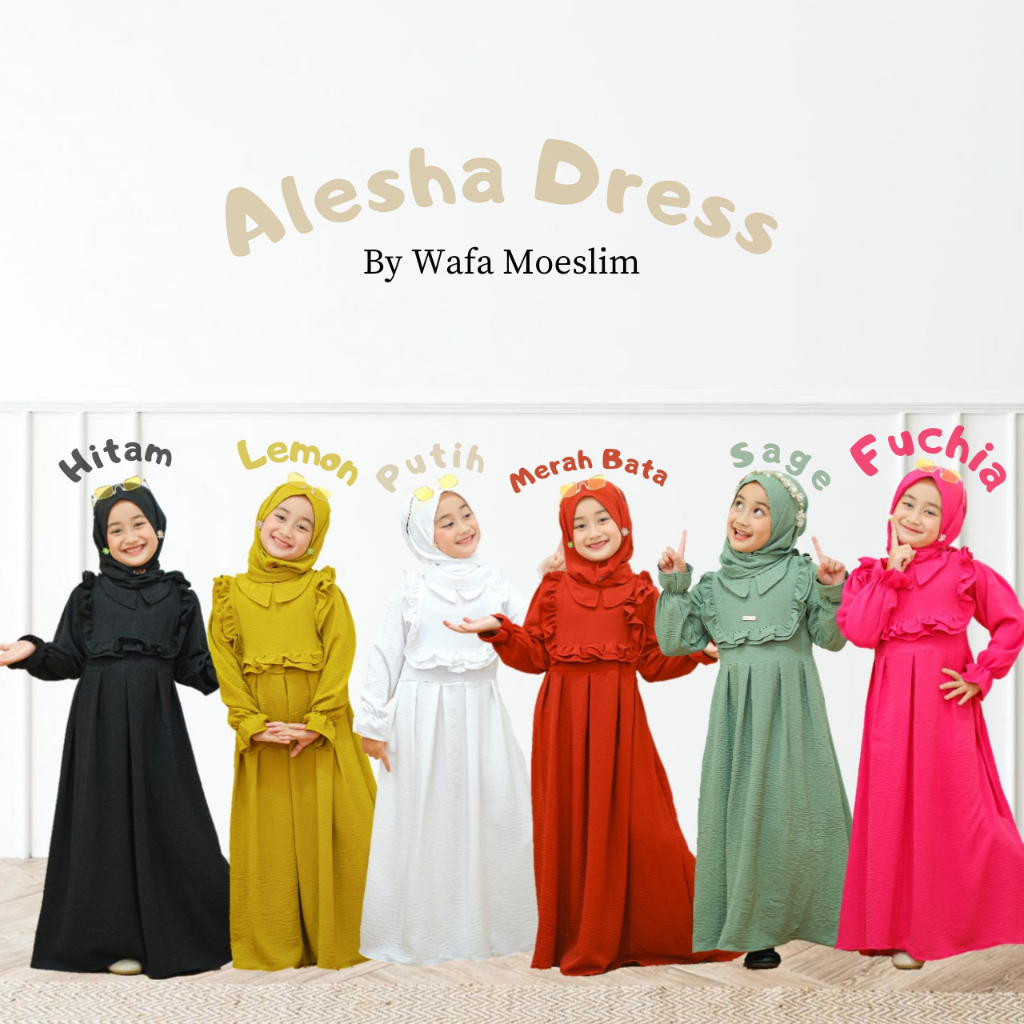 Jual ALESHA KIDS gamis anak warna lemon gamis crinkle airflow gamis ...