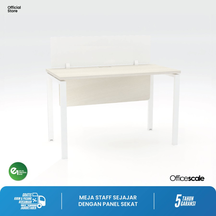 Jual Officescale Meja Kerja Kantor Penyambung Sejajar 1 Orang + Panel ...