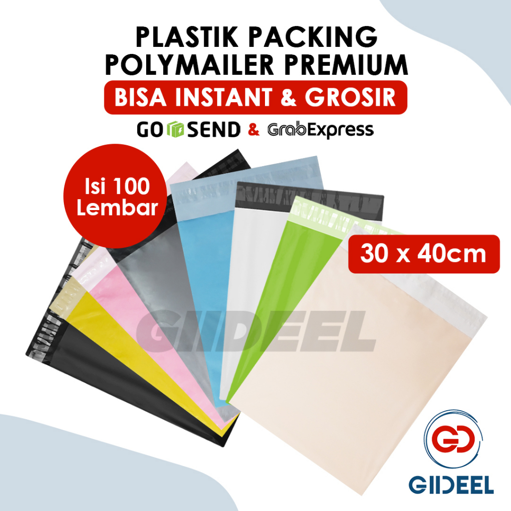 Jual GIIDEEL PLASTIK PACKING POLYMAILER PREMIUM 60 MICRON BISA INSTANT / GROSIR UKURAN 30x40CM ...
