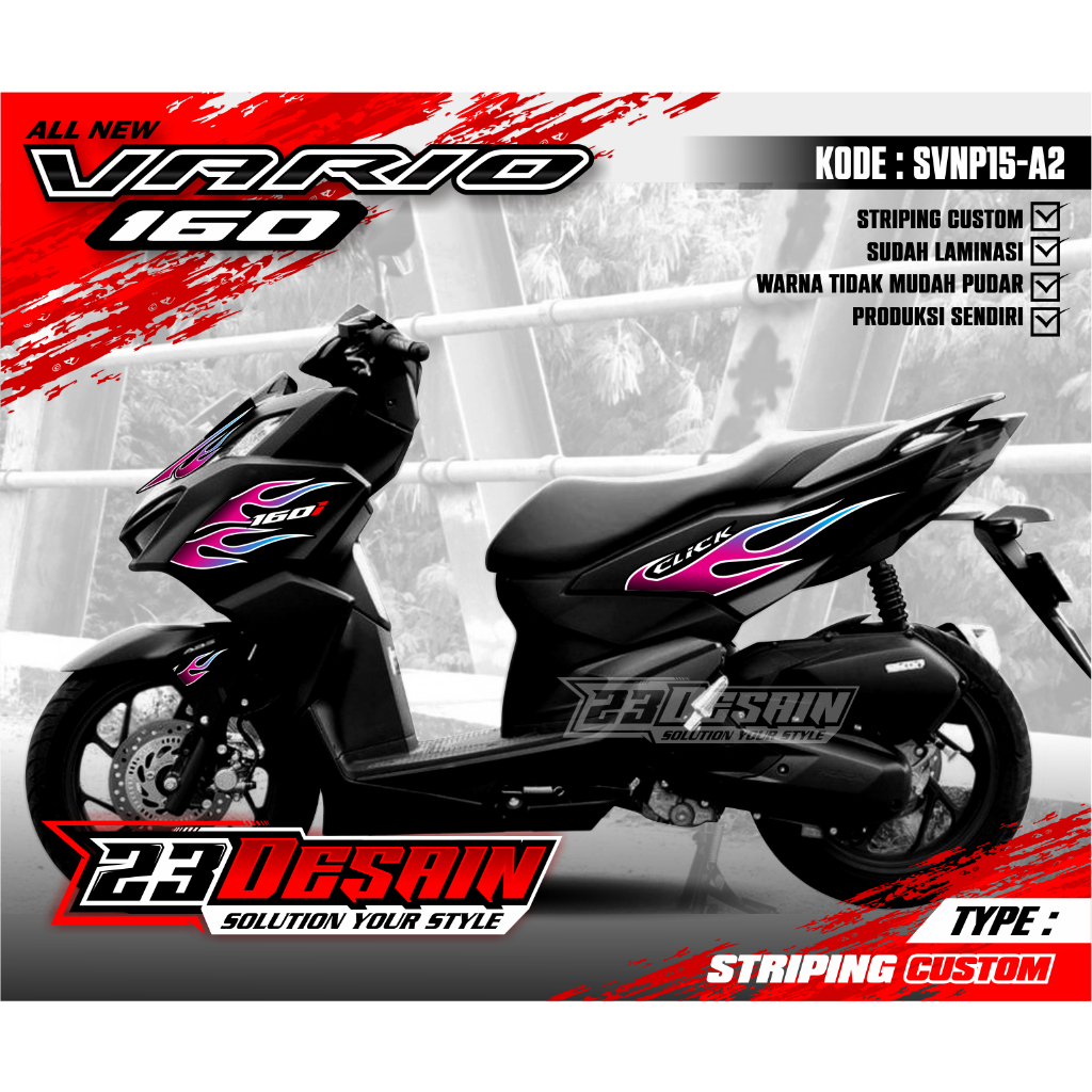 Jual STRIPING API VARIO 160 STIKER API VARIO STRIPING VARIO FIRE SVNP15 ...