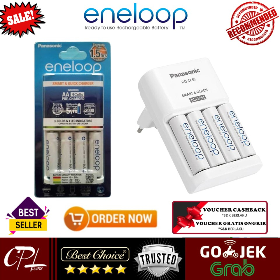 Jual Panasonic Eneloop Smart & Quick Charger AA 4pcs 1.5H | Shopee ...