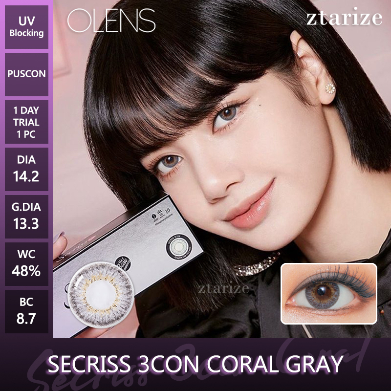Jual ztarize - Ready Stock - Trial OLENS Secriss 3con Coral Gray 1 Day ...