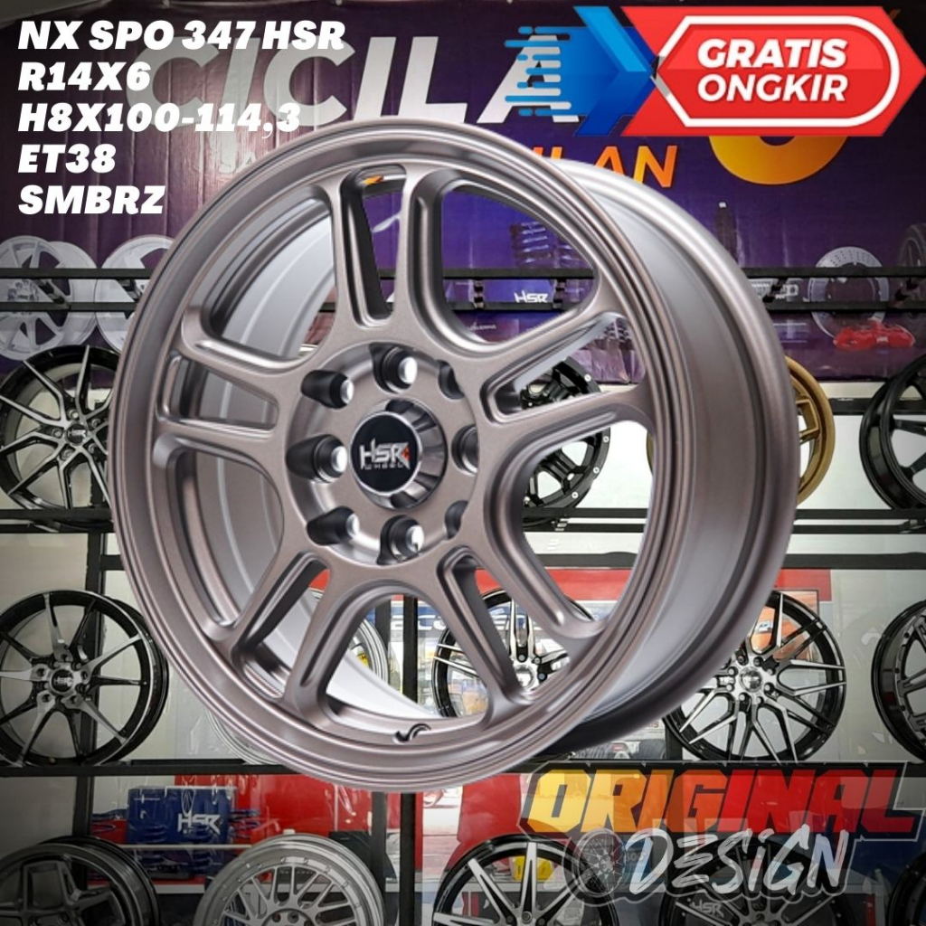 Jual Velg Mobil Ring 14 NX SPO 347 HSR R14X6 H8X100-114,3 ET38 SMBRZ | Shopee Indonesia