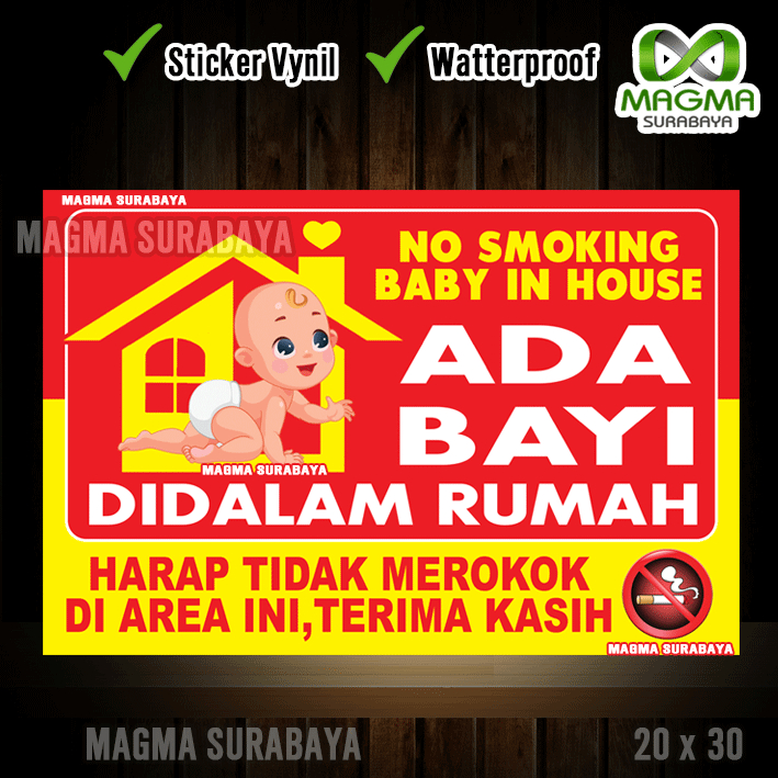 Jual Stiker Ada bayi di dalam rumah dilarang merokok - No smoking baby ...