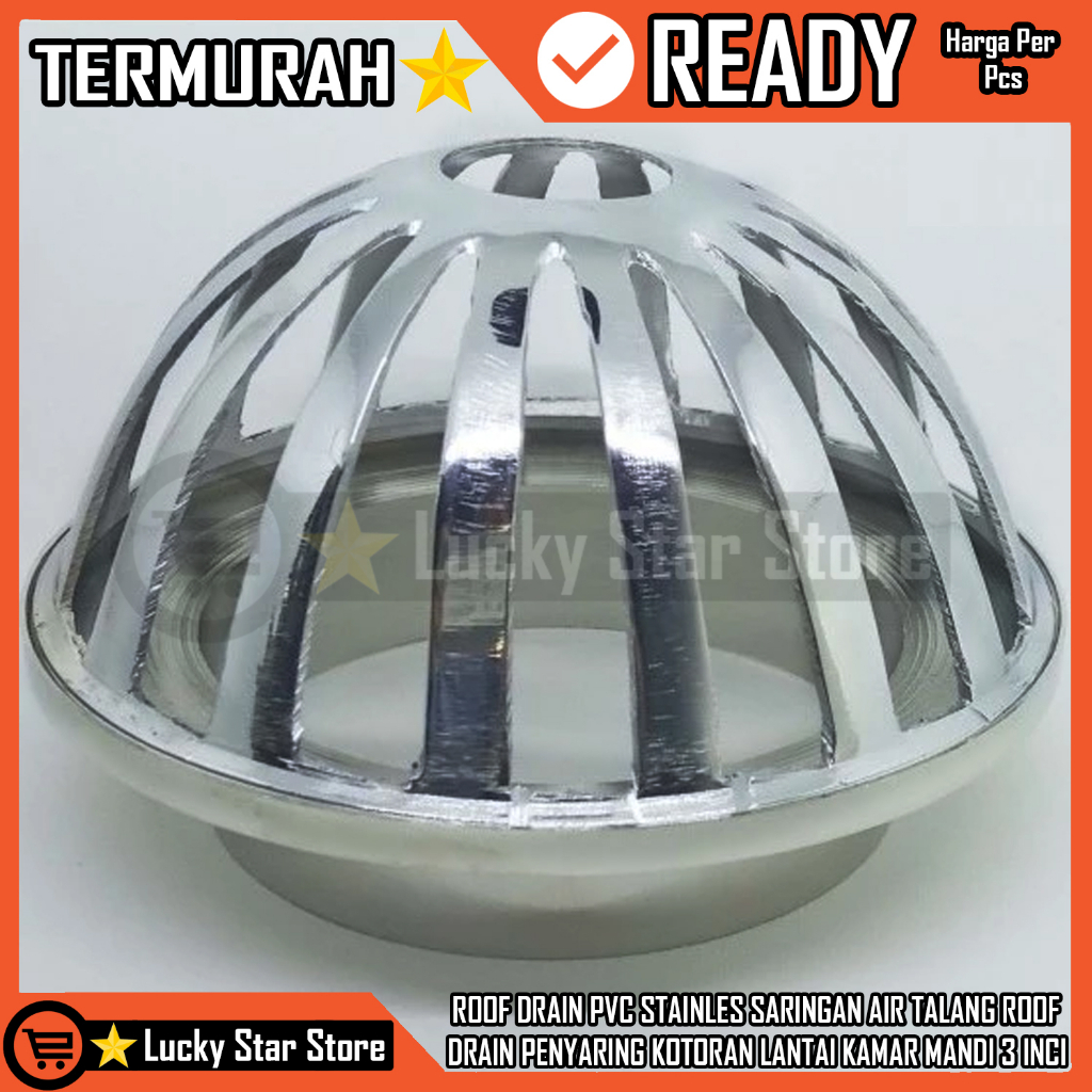 Jual ROOF DRAIN PVC STAINLES 2 INCH 3 INCH 4 INCH SILVER CHROME ...