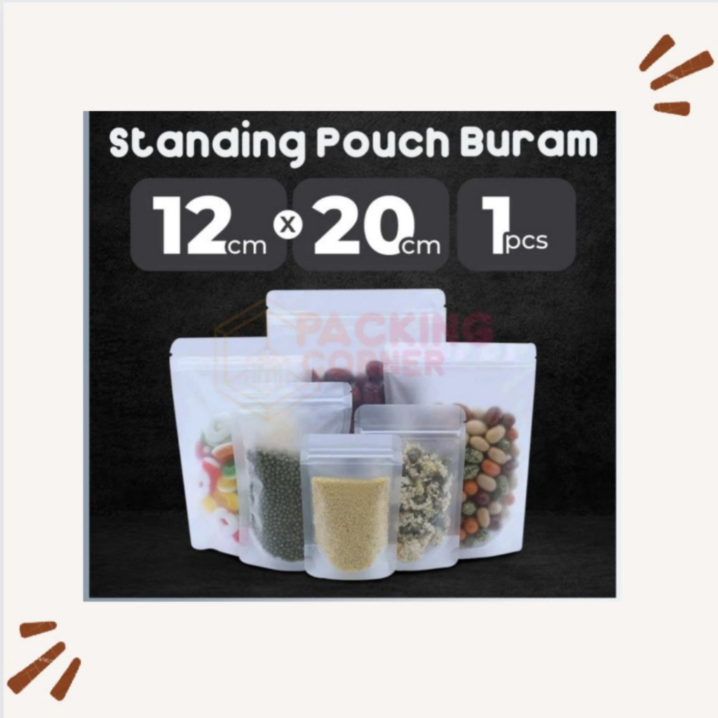 Jual standing pouch matte doff buram ziplock kemasan plastik makanan ...