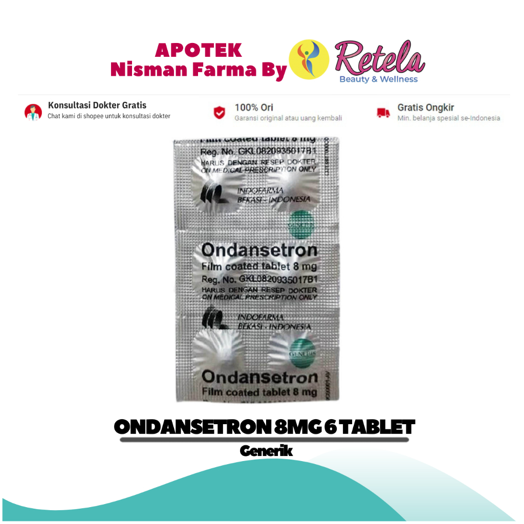 Jual ONDANSETRON 8MG 1 STRIP ISI 6 TABLET (GEN) | Shopee Indonesia